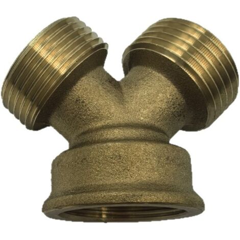 Y-junction fitting for washing machine supply hose - 3/4" swivel nut ...