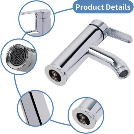Stainless Steel Bathroom Faucet, Angled Spout Basin Mixer Tap, Kitchen ...