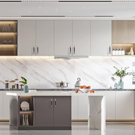 10 Pieces Black and Gold Kitchen Cabinet Handles 96mm Gold Alloy ...