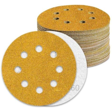 125mm Sanding Disc, 60 Grit, 80pcs Sanding Discs for Random Orbital Sanders