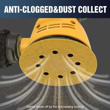 125mm Sanding Disc, 60 Grit, 80pcs Sanding Discs for Random Orbital Sanders