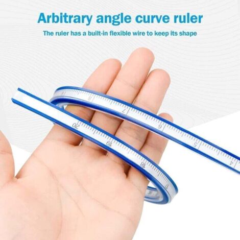 Flexible Ruler, 50cm PVC Ruler, Bendable Curved Ruler, Double-Sided ...