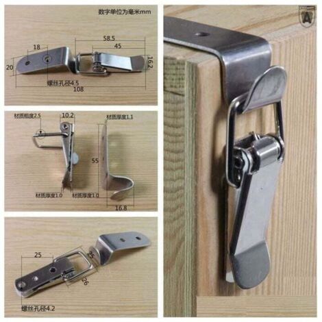 4-Piece Toggle Latch, Lever Latch, Spring-Loaded Stainless Steel Toggle ...
