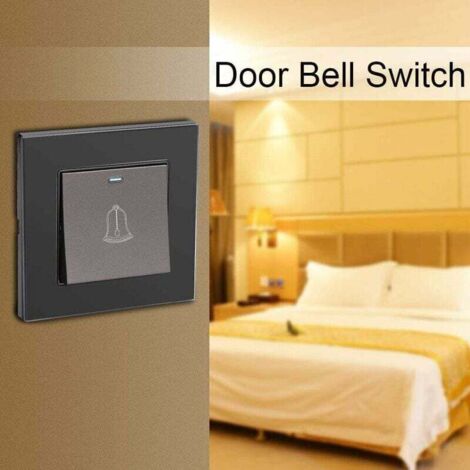 Outdoor doorbell button, 220-250V doorbell switch with tempered glass ...