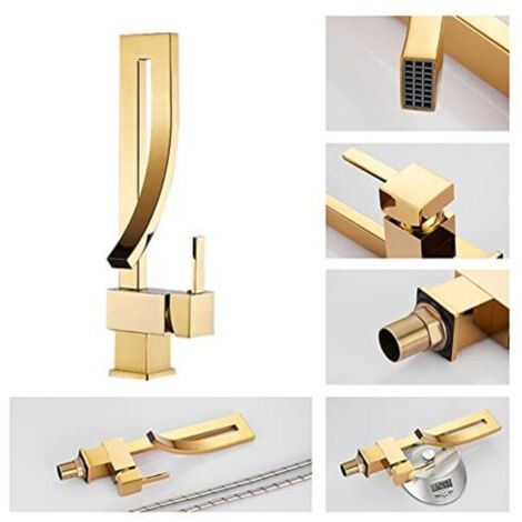 Bathroom Faucet, 360° Swivel Basin Mixer Tap, Modern Style Single Lever ...