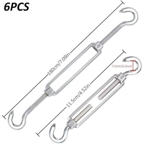 M5 Stainless Steel Cable Tensioner, Pack of 6 Adjustable Heavy Duty ...