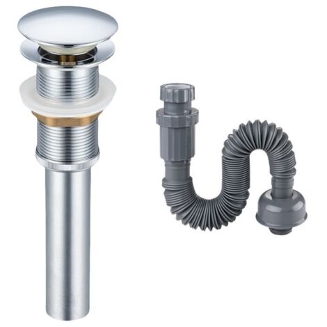 Retractable basin plug without overflow, brass basin plug, with drain pipe