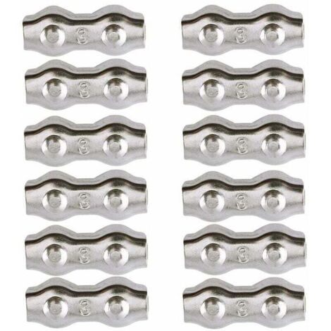 Cable clamps, 3mm steel cable clamps, 12 pieces, duplex cable clamps ...