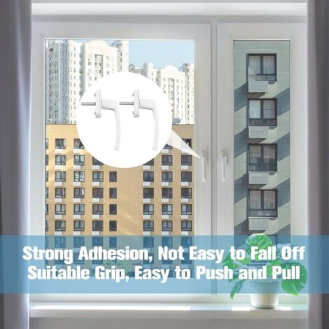 Set of 2 White Aluminum Window Handles - Keyless Window Lock, Ideal for ...