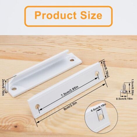 Balcony Door Handle, Sliding Door Handle, White with Screws for Doors ...