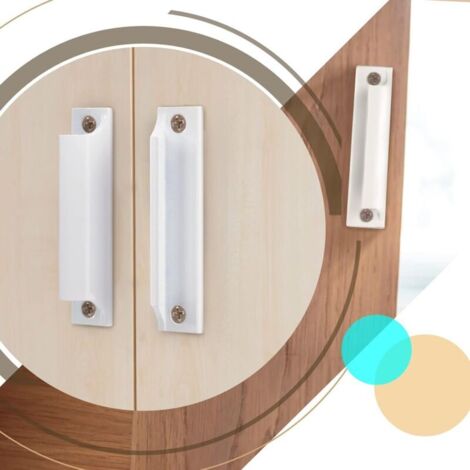 Balcony Door Handle, Sliding Door Handle, White with Screws for Doors ...