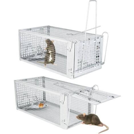 2-Piece XXL Reusable Live Rat Trap - Non-Killing Metal Cage for Mice ...