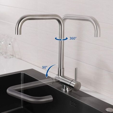 360° Swivel Folding Kitchen Mixer Tap, Kitchen Faucet with Folding ...