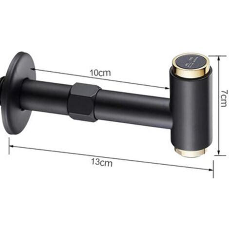 Wall-mounted cold water tap with honeycomb spout and push-button switch ...