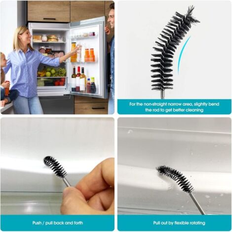 Flexible Cleaning Brush for Supply Tube - Pipe Cleaning Tool - Black
