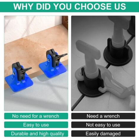 100-Piece Tile Leveling Wedge Set, Tile Leveling System Kit, with 100 ...