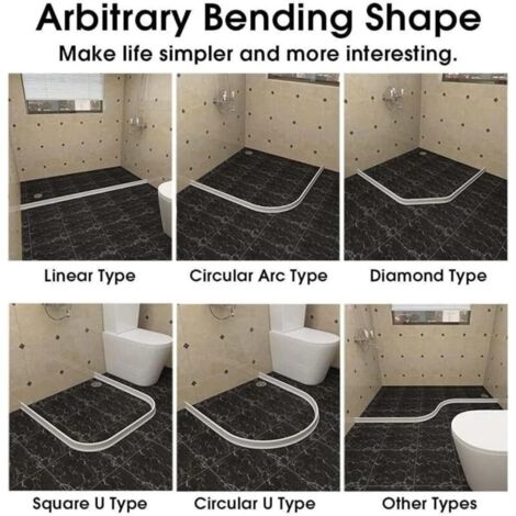 Self adhesive shower water retaining strip foldable safety partition ...