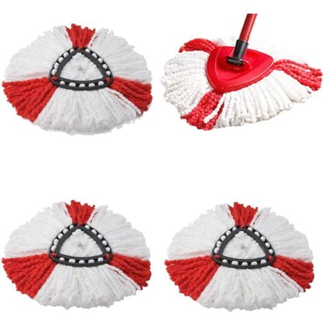Set of 4 compatible Vileda O-Cedar mop heads, easy-to-clean refills ...