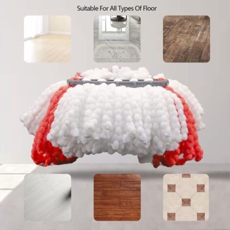 Set of 4 compatible Vileda O-Cedar mop heads, easy-to-clean refills ...