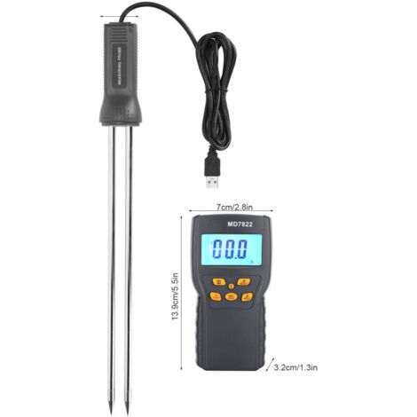 Digital Long Probe Moisture Meter with Tool for Measuring the Moisture ...