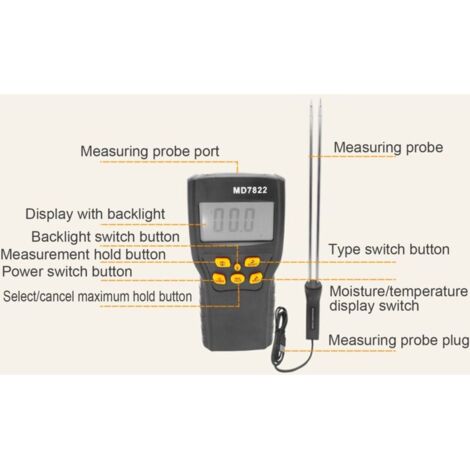 Digital Long Probe Moisture Meter with Tool for Measuring the Moisture ...