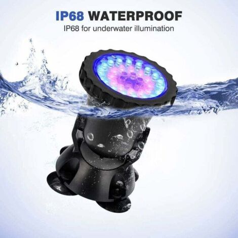 Waterproof RGB Submersible LED Spotlights, Adjustable IP68 Waterproof ...