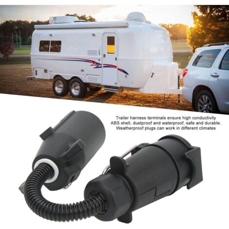 7-Way Trailer Plug Adapter, European 7-Pin Round Wiring Connector to ...