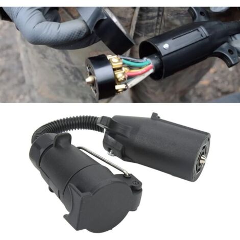 7-Way Trailer Plug Adapter, European 7-Pin Round Wiring Connector to ...