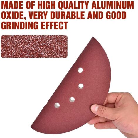 225mm Sanding Discs, 100 Pieces, P240 Grit, 10 Holes, 225mm Round ...