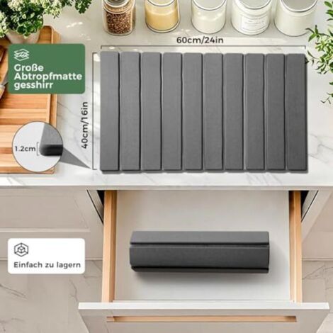 Dish draining mat 60x40cm, diatomaceous earth draining mat, highly ...