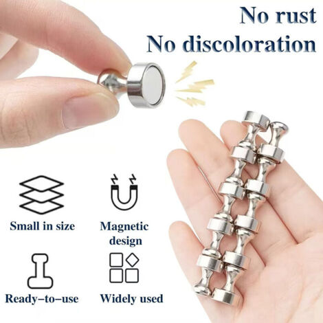Magnets, 24PCS Metal Magnets, Powerful Magnets 12x16mm - Stainless ...