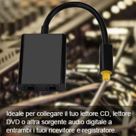 Dual Port Optical Toslink Digital Audio Splitter Adapter Audio Cable ...