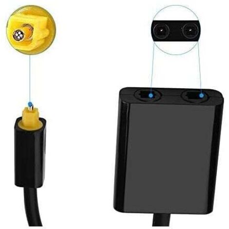 Dual Port Optical Toslink Digital Audio Splitter Adapter Audio Cable ...