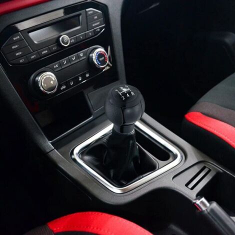 5-speed leather gear shift stick knob ball head racing car shift lever ...