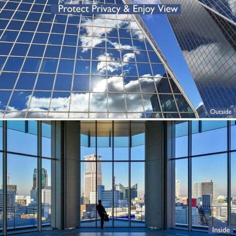 Adhesive Mirror Window Film, One-Way Privacy Mirror Effect, Heat ...