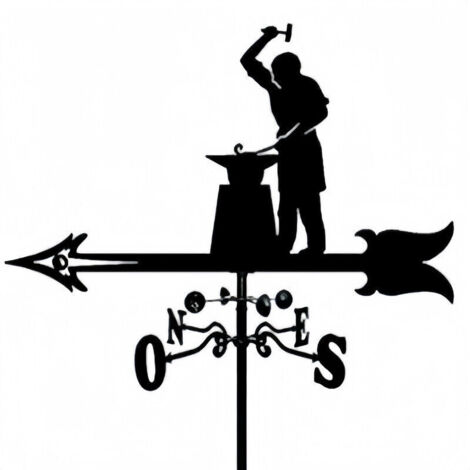 Blacksmith's metal weathervane, outdoor weathervane stand, handcrafted ...