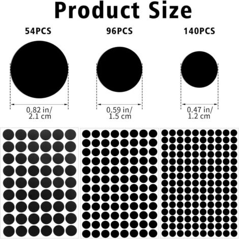 Pack of 290 self-adhesive, dust-resistant PVC screw covers for ...