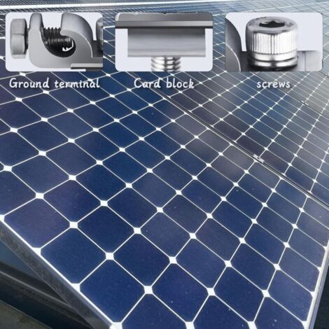 Grounding clamp, 6 pieces, Solar panel grounding clips, Standard ...