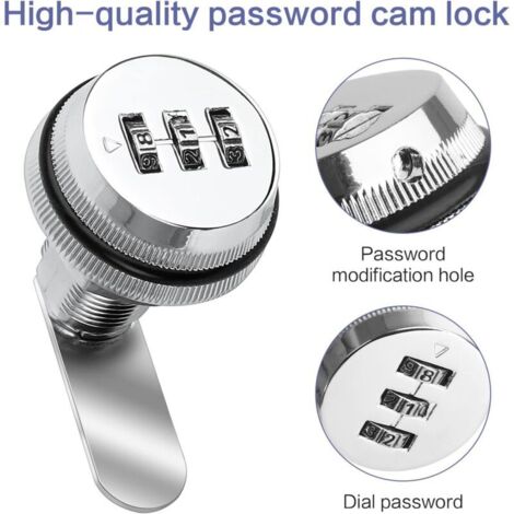 Code Lock, 3-Digit Box Lock, Password Drawer Lock, Zinc Alloy ...