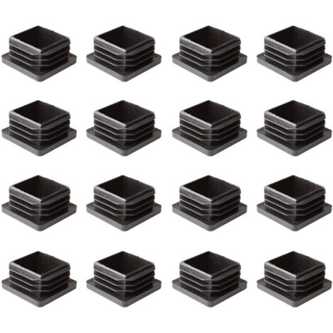 16 Pieces - All Sizes - Ribbed Square End Caps for Tubular Furniture ...