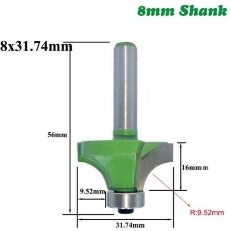 Set of 6 round 8mm router bits – Tungsten carbide rounded shank – For ...