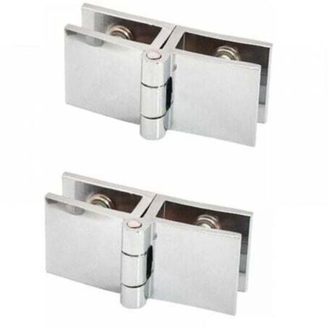 Set of 2 180-degree glass door hinges, no drilling required, clip for ...