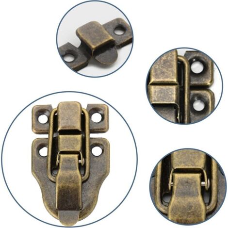 4-Piece Set of Retro Wooden Box Latches, Trunk and Chest Closures, with ...