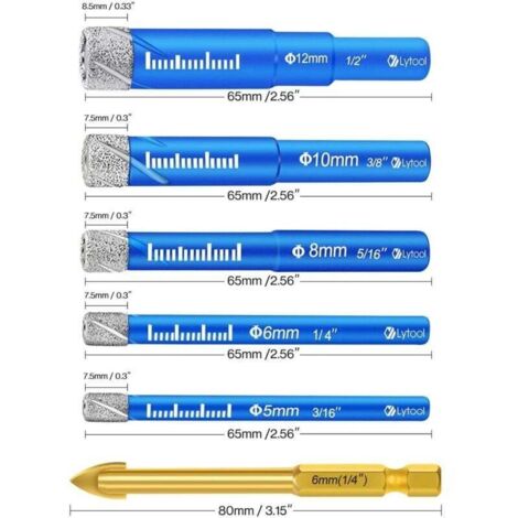 Tile drill bit set, diamond drill bits for drilling porcelain stoneware ...