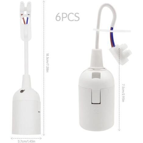 PCS E27 Lamp Socket E27 Bulb Holder Renovation Socket White Building ...