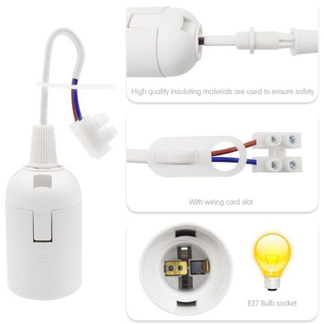 PCS E27 Lamp Socket E27 Bulb Holder Renovation Socket White Building ...