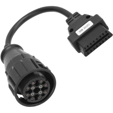 OBD2 Adapter 12-pin Manual to 16-pin Truck Diagnostic Extension Cable ...