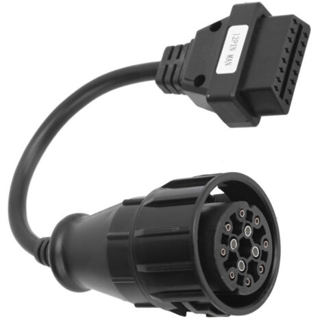 OBD2 Adapter 12-pin Manual to 16-pin Truck Diagnostic Extension Cable ...