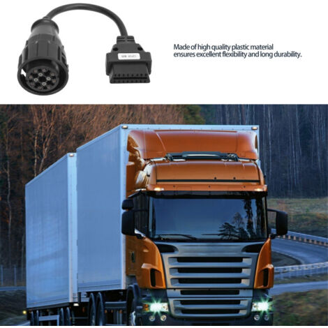 OBD2 Adapter 12-pin Manual to 16-pin Truck Diagnostic Extension Cable ...