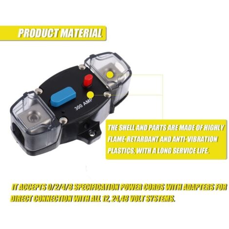 300A 12-48 Volt DC self-resetting circuit breaker with manual reset ...